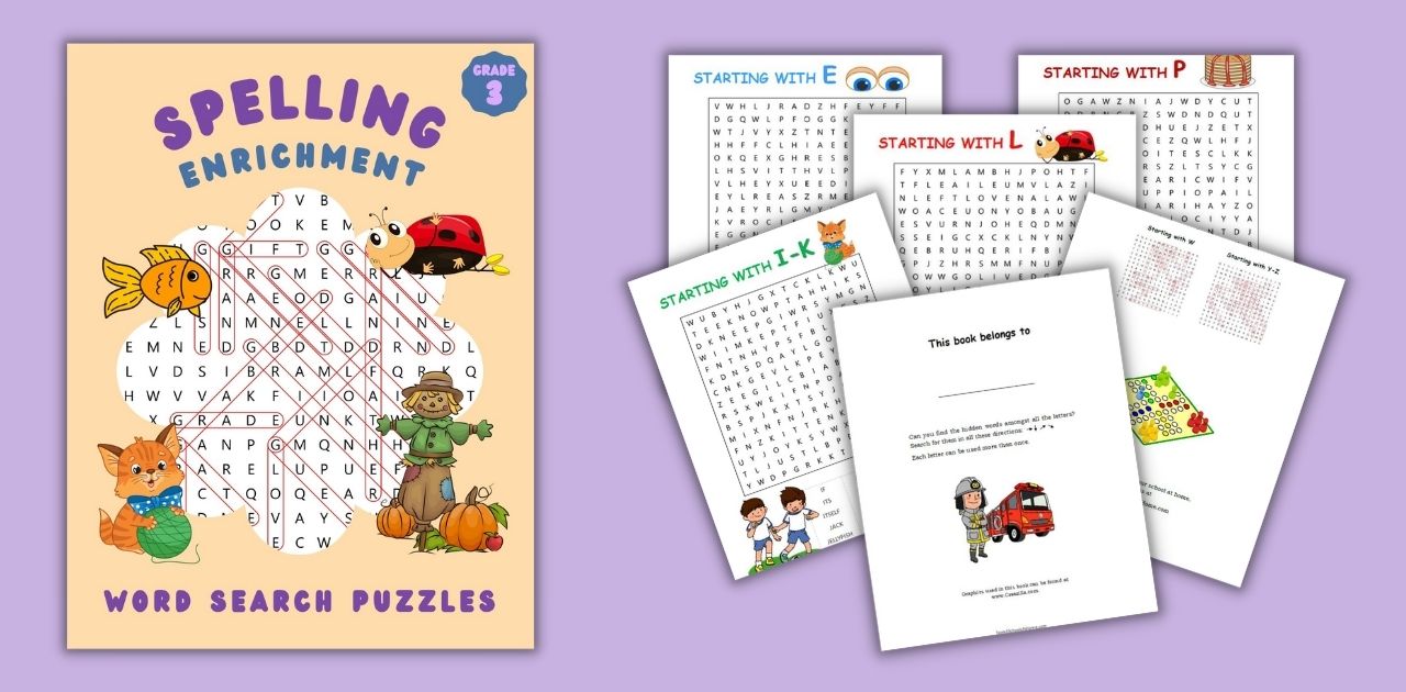 Spelling Enrichment: Printable Word Search Puzzles for Grade 3 - Tools ...