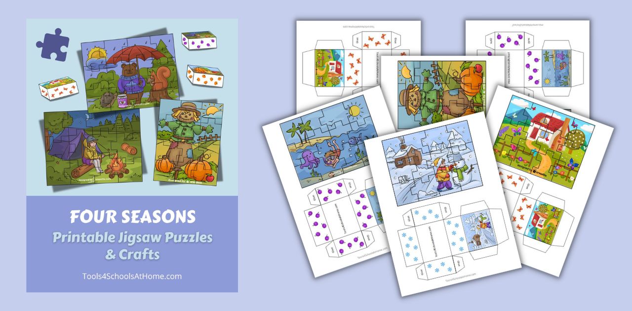 Four Seasons Printable Jigsaw Puzzles & Crafts - Tools 4 Schools at Home